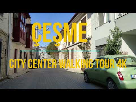 Cesme, Izmir - March 2022 -  City Center ,Streets - 4K UHD Walking Tour ( 12min ) - Turkey Explorer