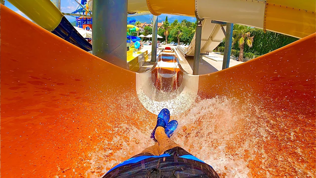 Fast Kamikaze Water Slide at Queen's Park Resort - YouTube