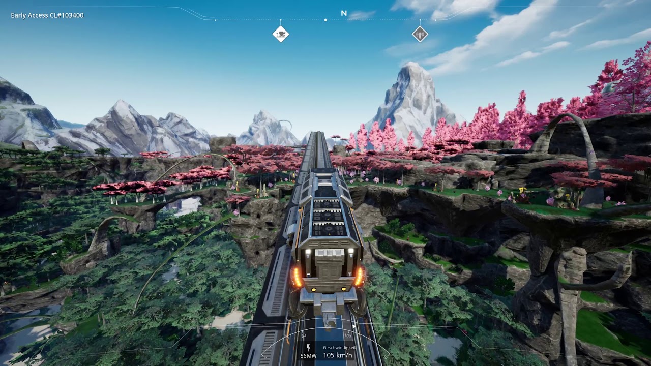 Satisfactory, first self built train route finished. - YouTube