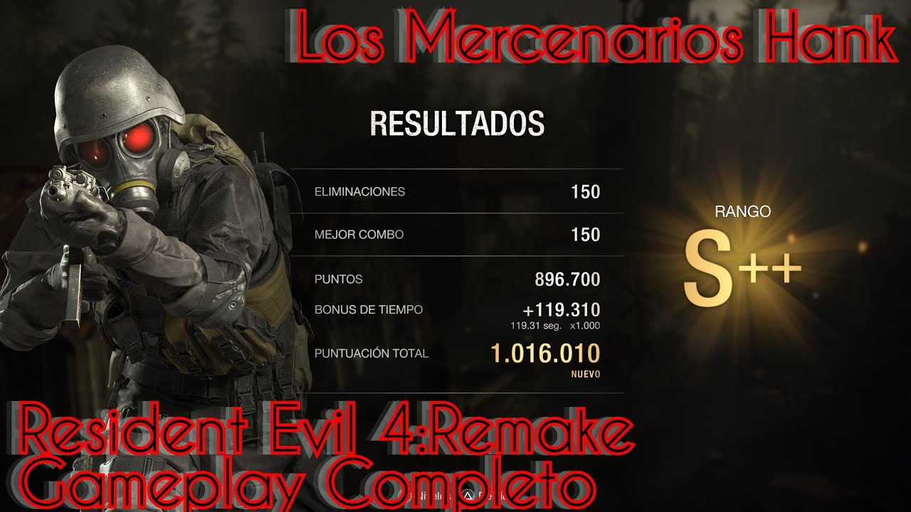 Resident Evil 4 Remake: Mercenarios Hank Rango S++|Gameplay Completo ...