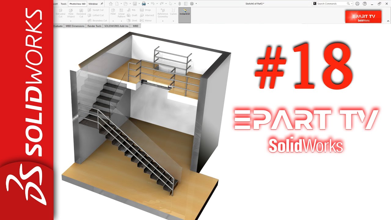 Solidworks Tutorial #18 | Floor an Stairs - YouTube