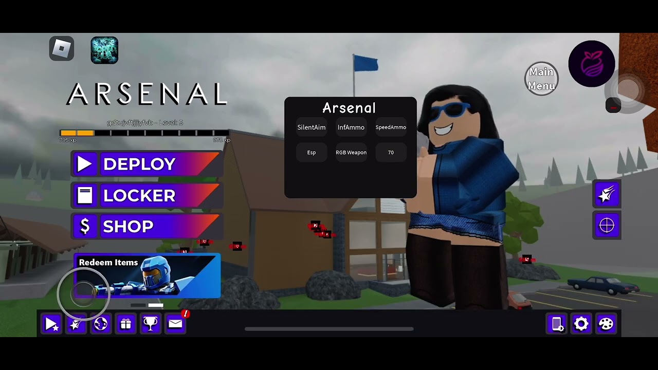Hacking on arsenal Roblox with Apple ware - YouTube