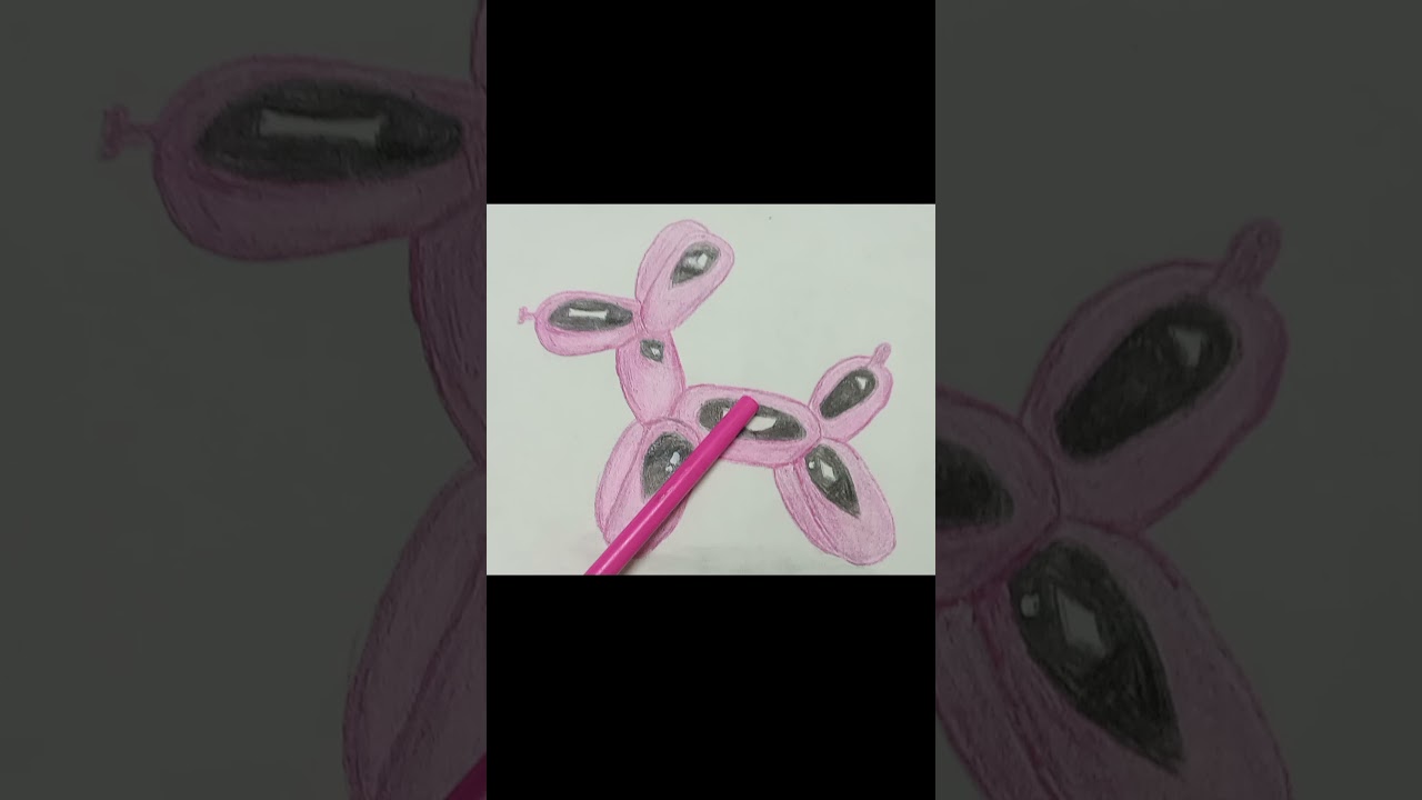 Drawing of realistic Balloon dog - YouTube