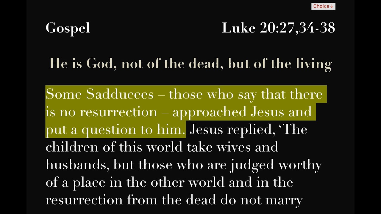 Sunday Reader's Prep Gospel 32nd Sunday In Ordinary Time 6 November ...
