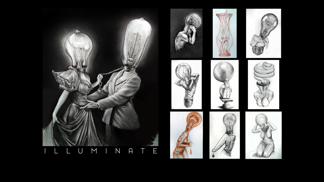 Illuminate - sketches and drawings of light bulb people. - YouTube