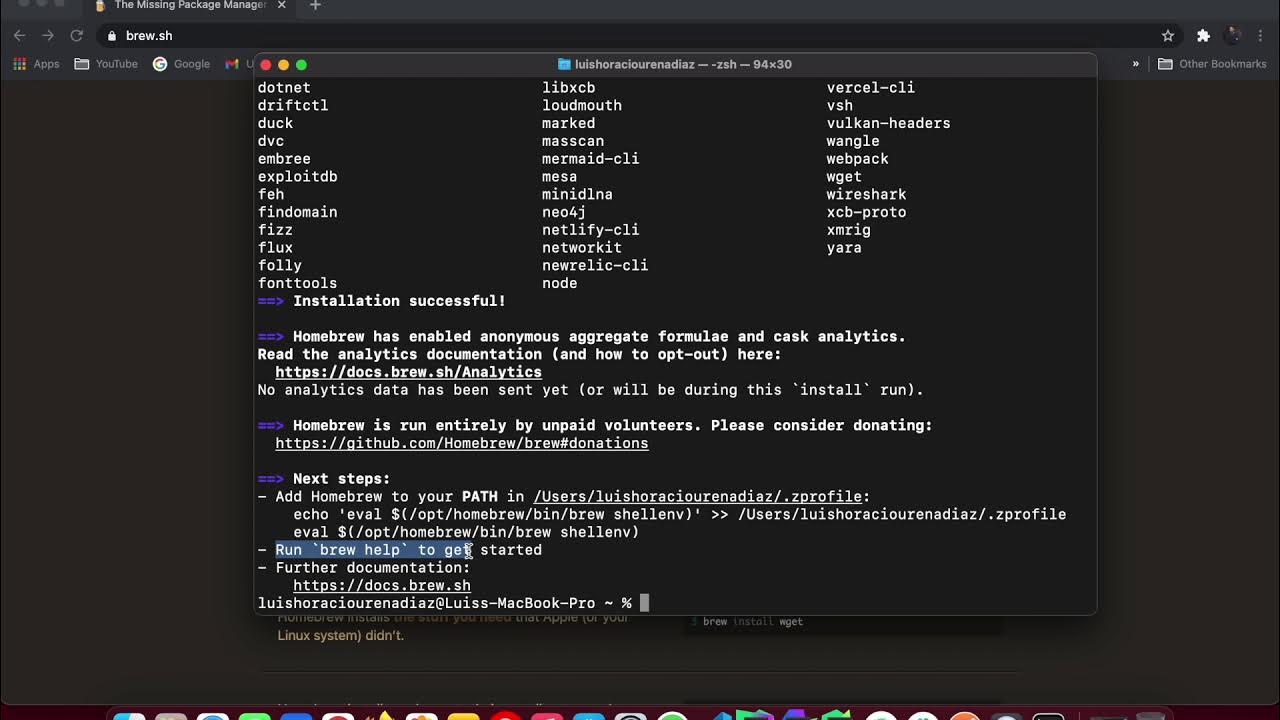 Como Instalar Homebrew en MacBook Pro/Air - M1 - YouTube