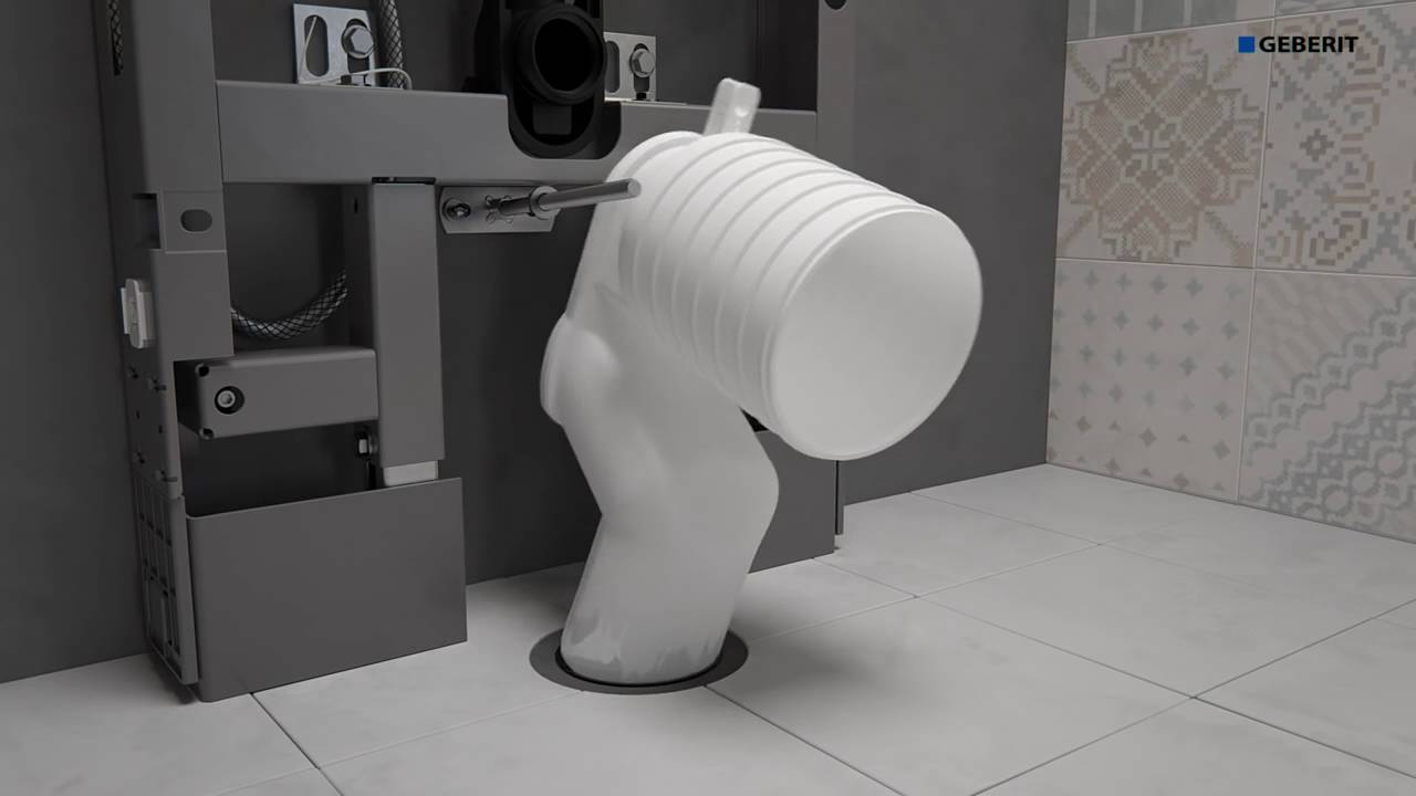 Geberit Monolith WC 2016 with floor drain Installation - YouTube