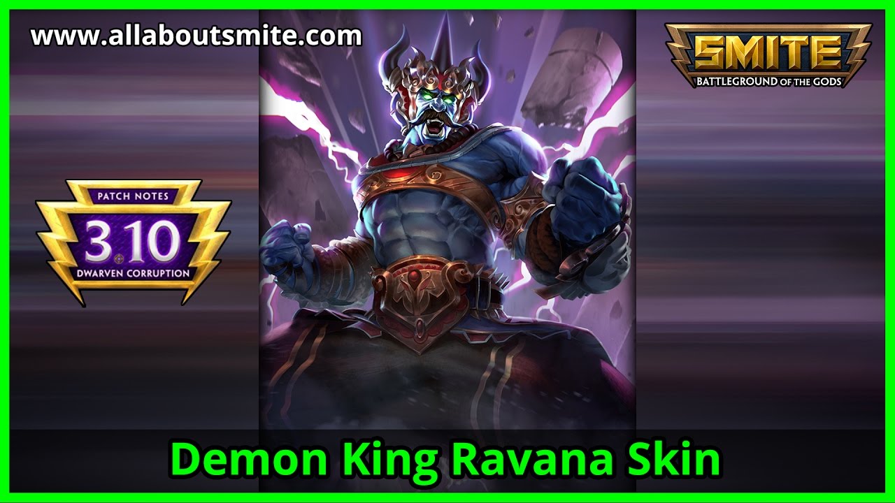 Smite - Demon King Ravana Skin Spotlight + VEL / VET / VEJ - YouTube