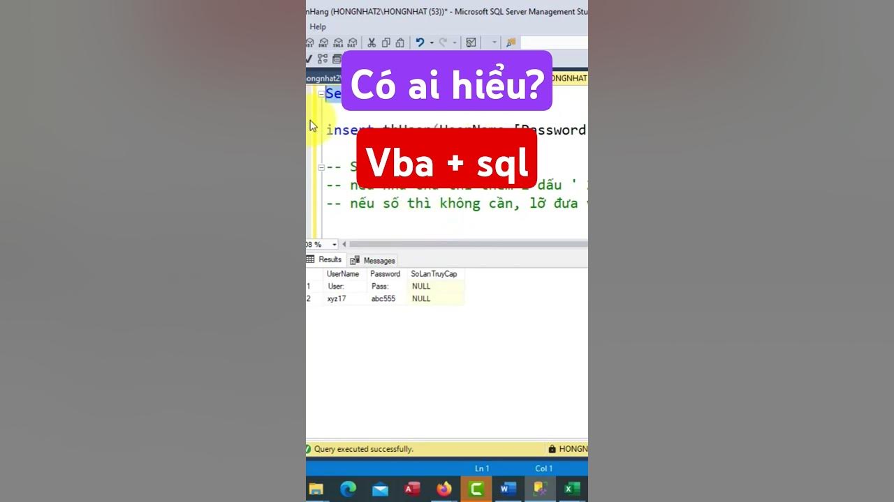 Vba với delete sql server - YouTube