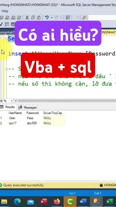 Vba với delete sql server - YouTube