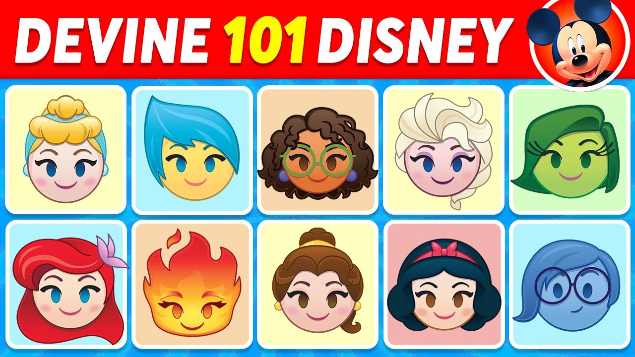 Devine 101 personnages DISNEY en ÉMOJI en 3 secondes - YouTube