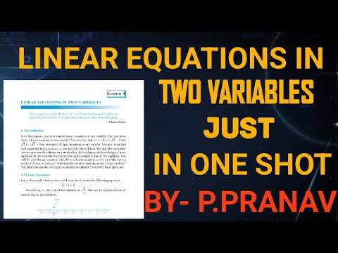 MATHS CLASS 9TH CHAPTER 4 COMPLETE | LINEAR EQUATION IN ONE SHOT ...