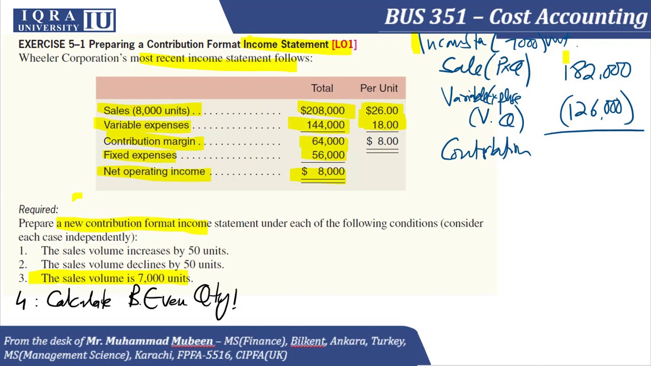 Unit 8.4A Contribution Margin Format of Income Statement - GNP 14ed ...