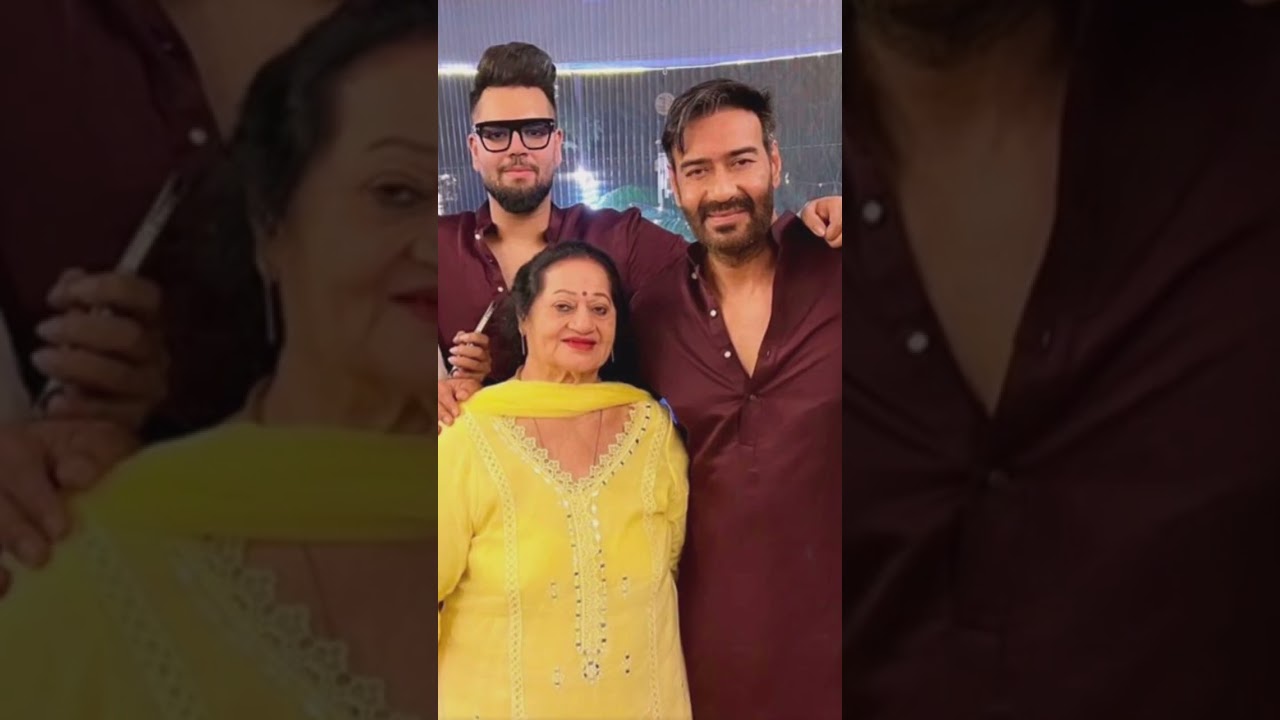 Ajay devgan with his father 👨 Veeru devgan and mother Veena devgan # ...