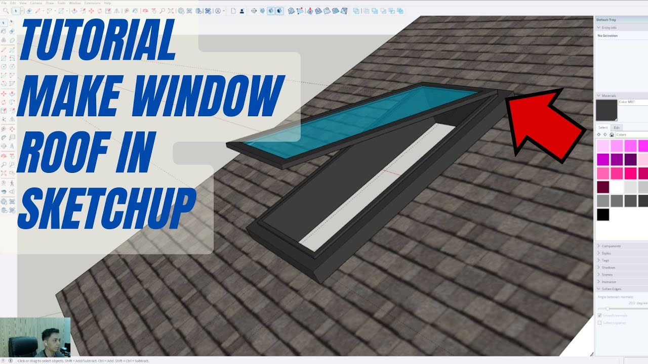 TUTORIAL MAKE WINDOW ROOF IN SKETCHUP - YouTube