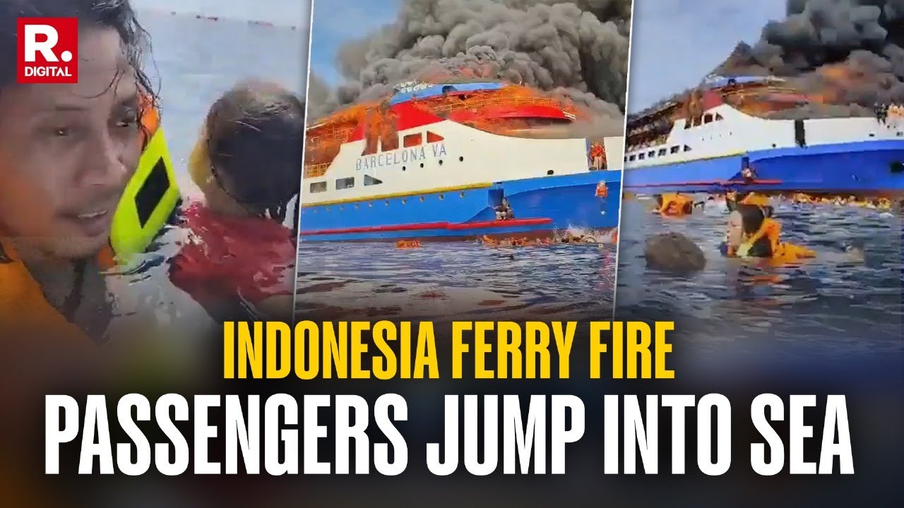 Indonesia Ferry Fire: Passengers Jump Off Ship as Massive Fire Engulfs ...