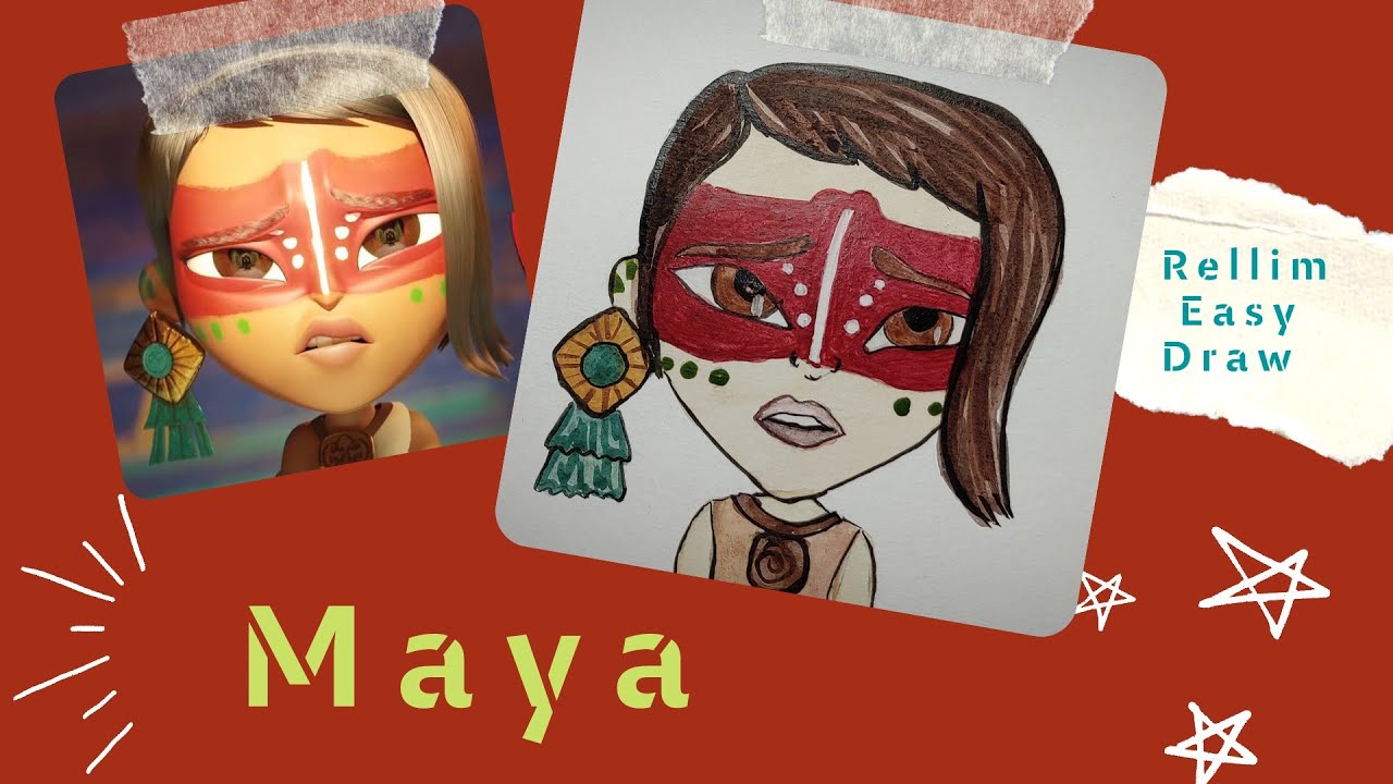 Easy draw Maya and the three. DRAW Maya. draw girl. #maya # ...
