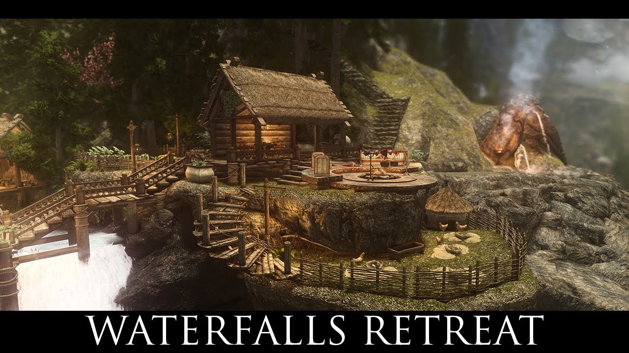 Skyrim SE Mods: Waterfalls Retreat - YouTube