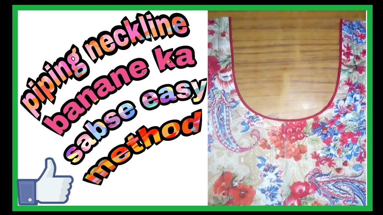 round piping neck design for kurti, neck design, gala design cutting ...
