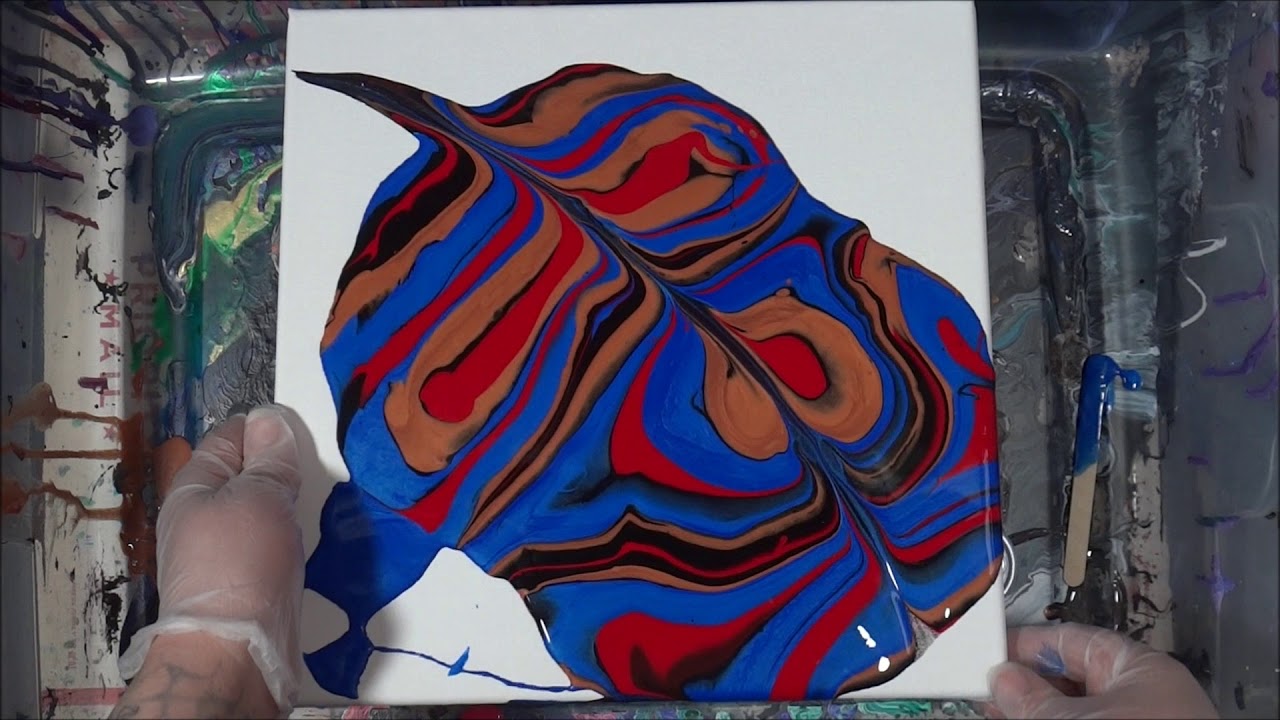 Blue Red Black Copper Acrylic Puddle Pour (45) - YouTube