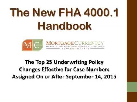 Class Preview - Top 25 Underwriting Policy Changes - FHA Handbook 4000.1 - YouTube