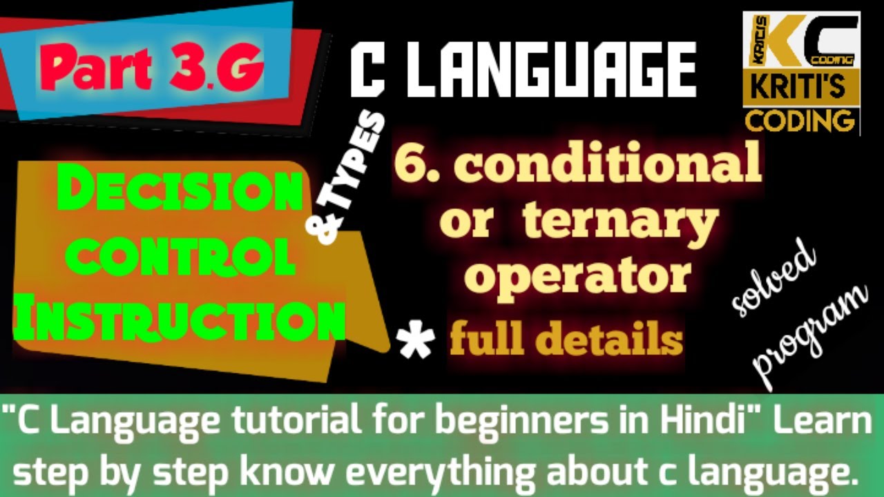 What is conditional or ternary operator? syntax or Uses of ternary ...