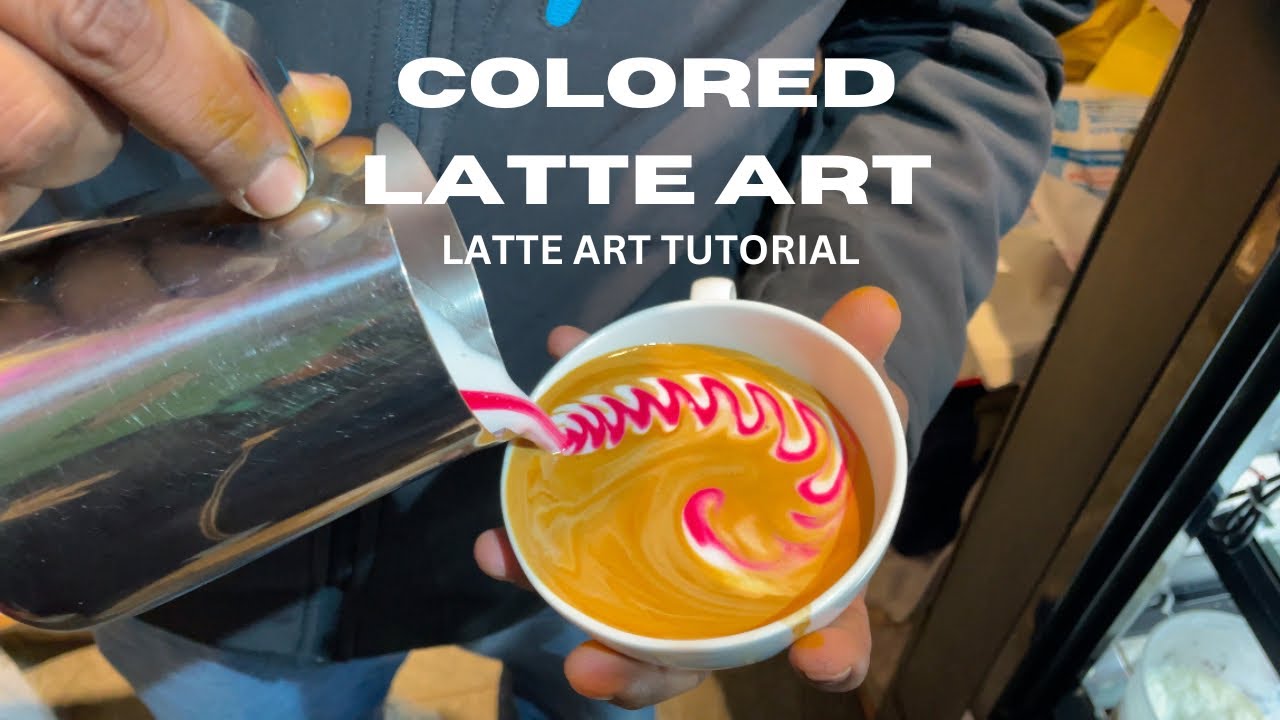 colored latte art ( latte art tutorial ) - YouTube