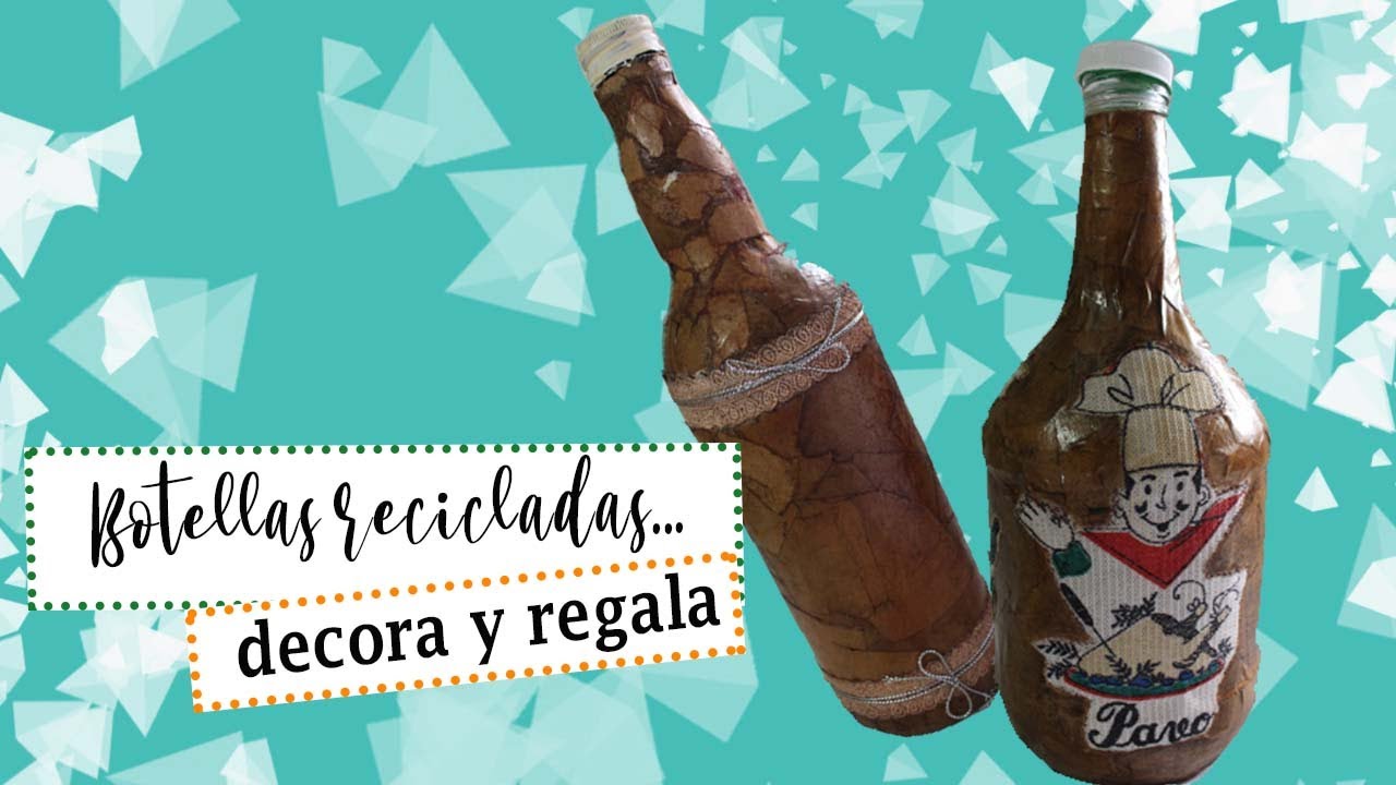 Botella decorada con cartapesta - Arteriv - YouTube
