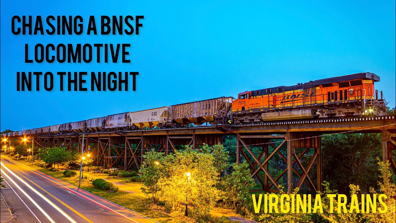 Virginia Trains - Chasing a BNSF locomotive into the night - YouTube
