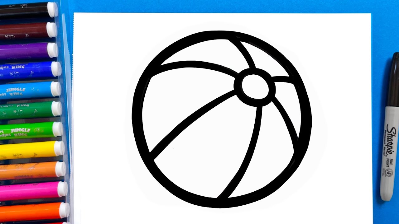 How to Draw a Ball Easy Drawing, Coloring & Painting for Kids, Toddlers ...