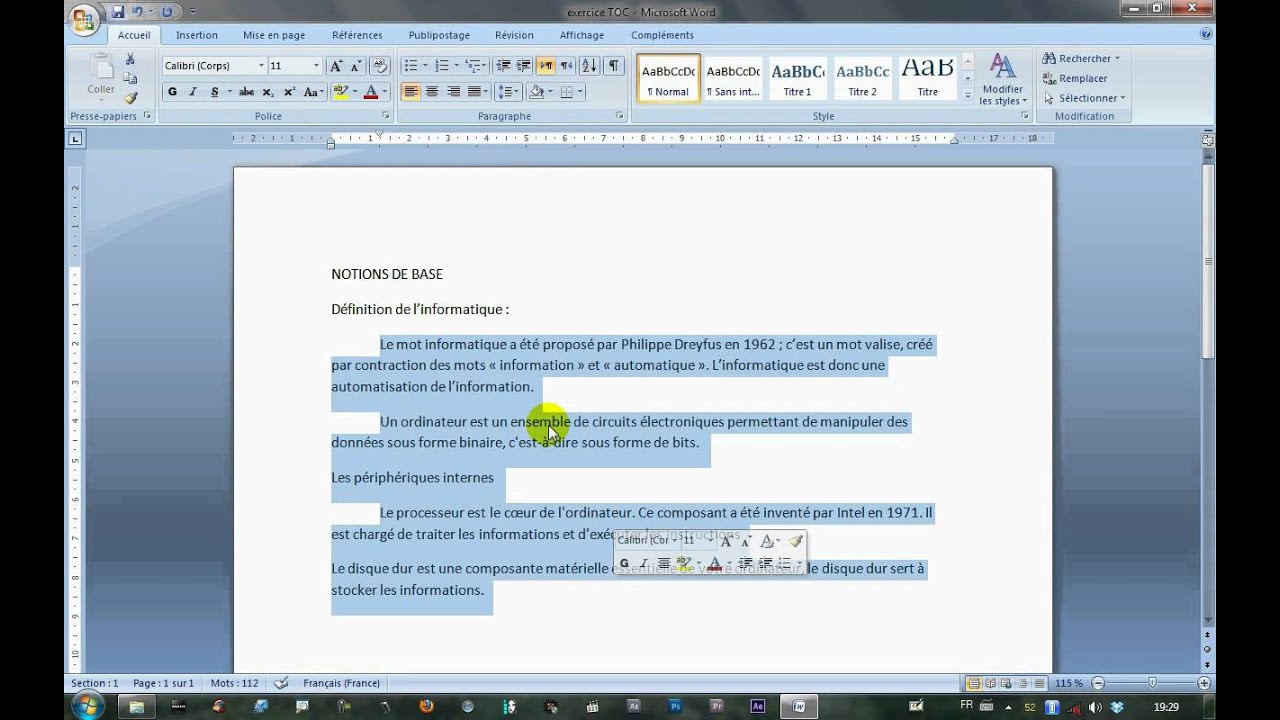 04. Ms Word 2007 : Police et Paragraphe - YouTube