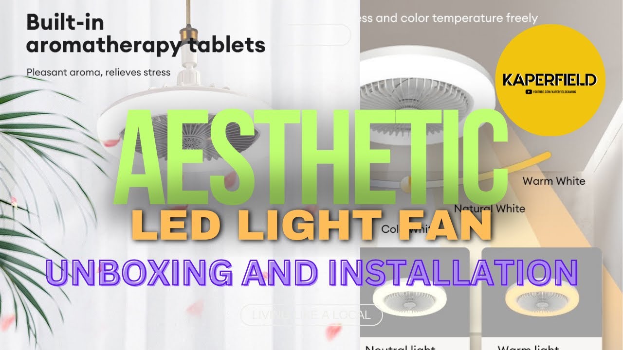 Aesthetic LED Fan Light with Aromatherapy! BELOW 400PHP only!! Sulit na ...