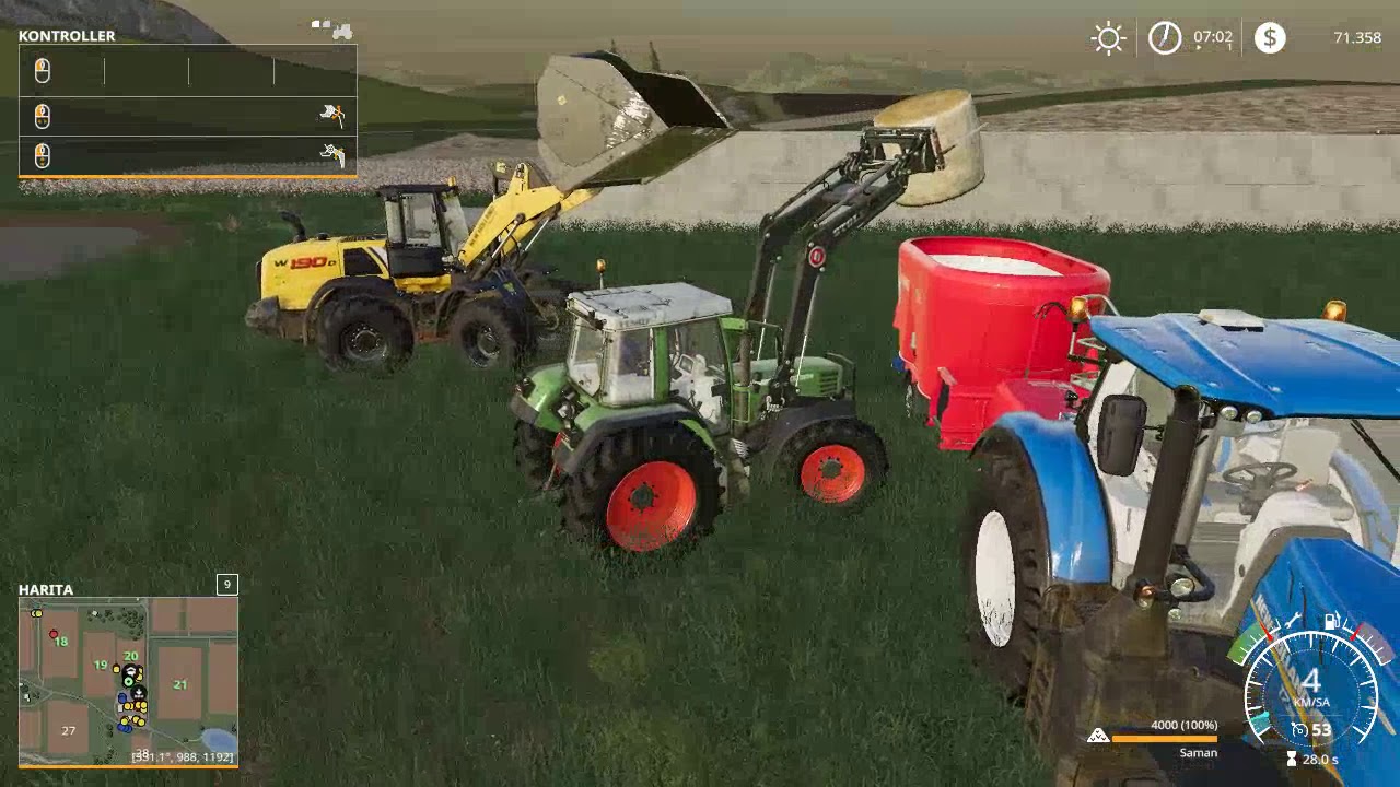 İnek Besleme ve Tam Karışık Tayın (TKT) Hazırlama - FS19 - YouTube