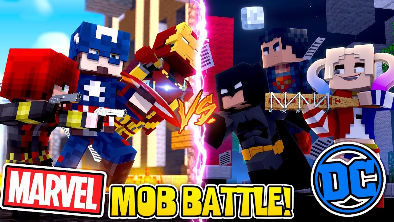 Minecraft Mob Battle - MARVEL vs DC, WHO IS THE BEST?! - YouTube