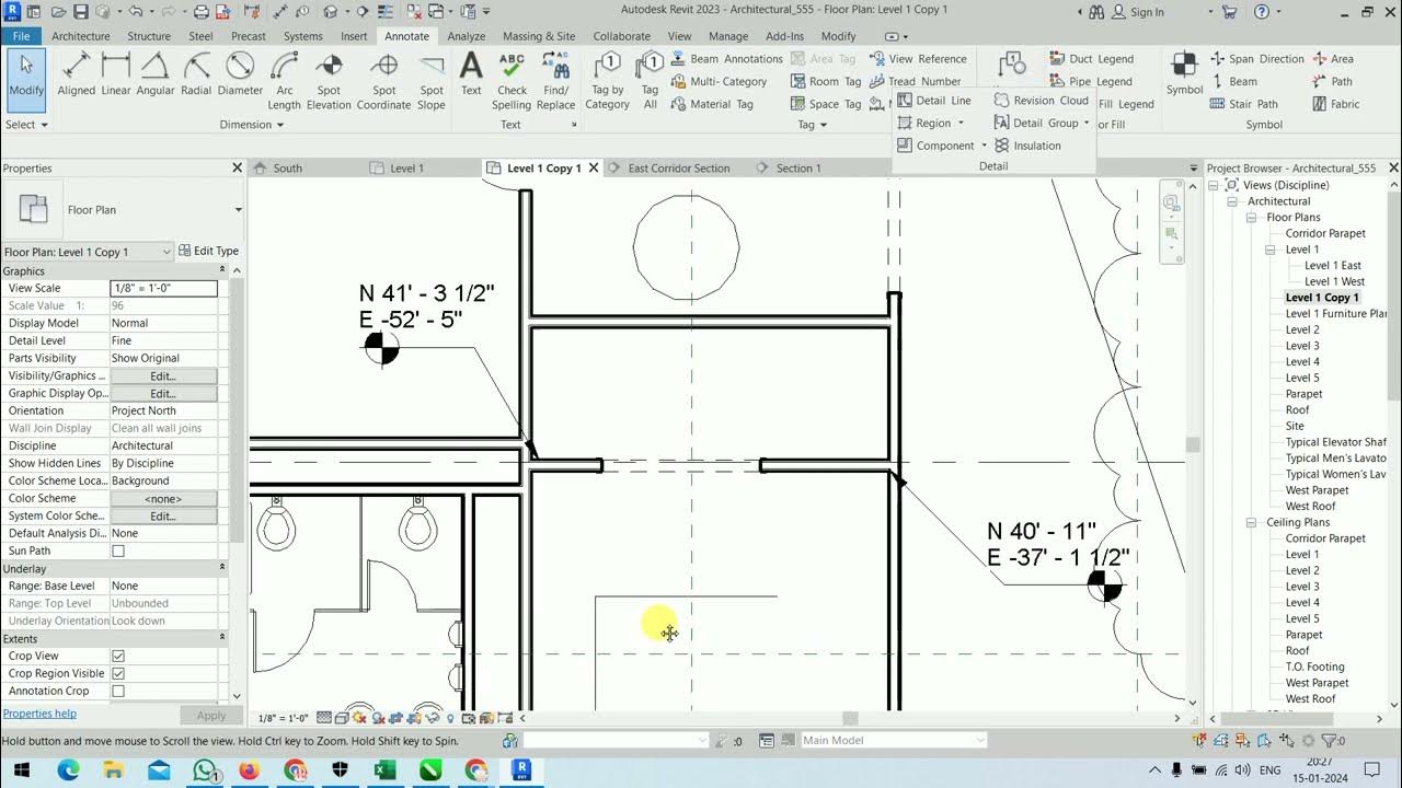 How to define Dimension in Revit | Annotate Tab in Revit 2023 | Part 01 ...