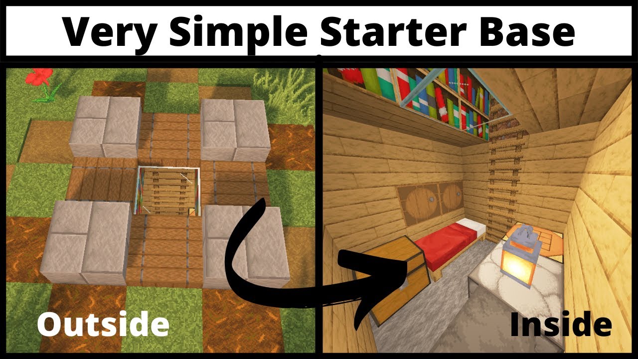 How to make Starter base in Minecraft || Easy Underground starter base ...