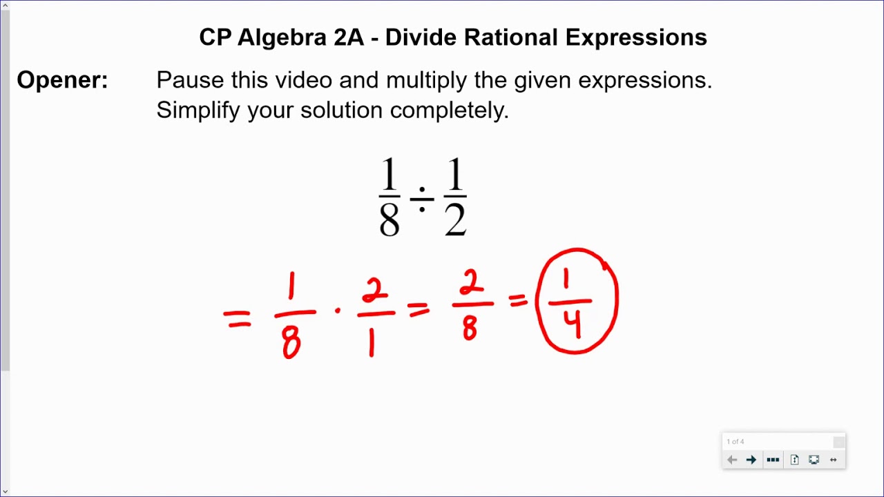 Algebra 2 Divide Rational Expressions Opener YouTube algebra-2-divide-rational-expressions-opener-youtube