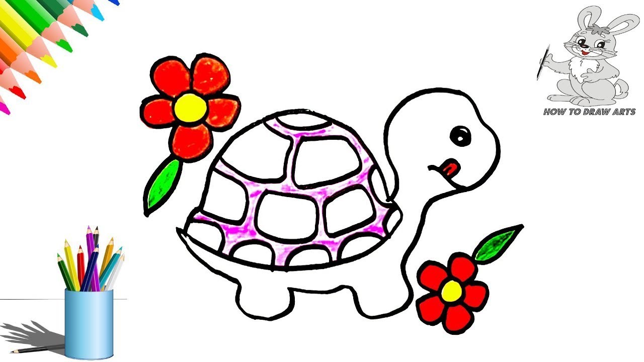 A Turtle 🐢 Drawing Step By Step |Easy Turtle Drawing For Kids‎ @ Kids ...