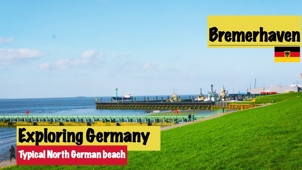 A walk along A typical North German beach, Bremerhaven - Germany - 4K ...