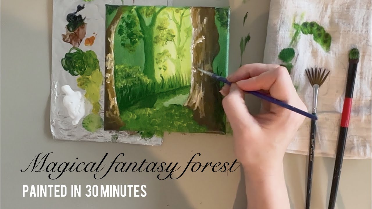 How to paint a magical fantasy forest in acrylics for beginners 2025 ...