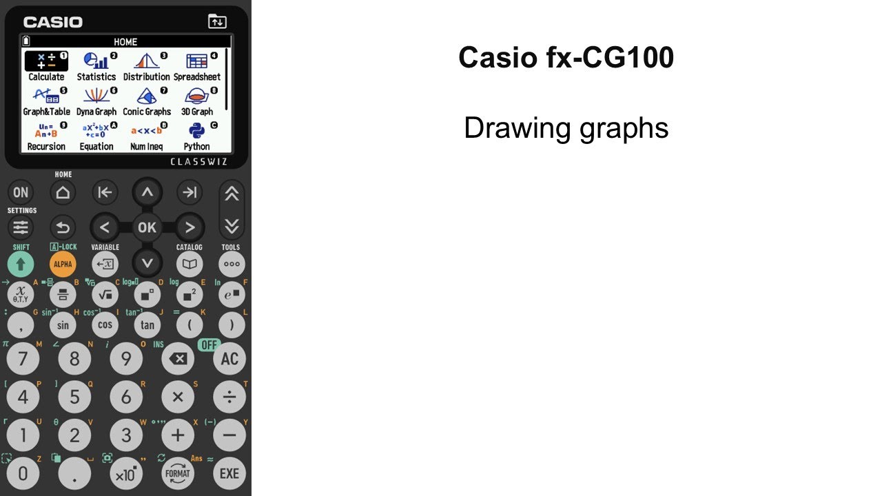 Drawing graphs | Casio fx-CG100 - YouTube