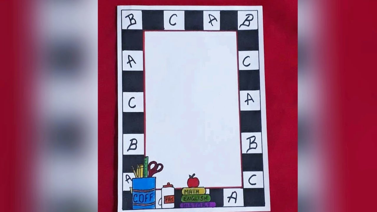 school subject border design on paper| Assignment frontpage design ...