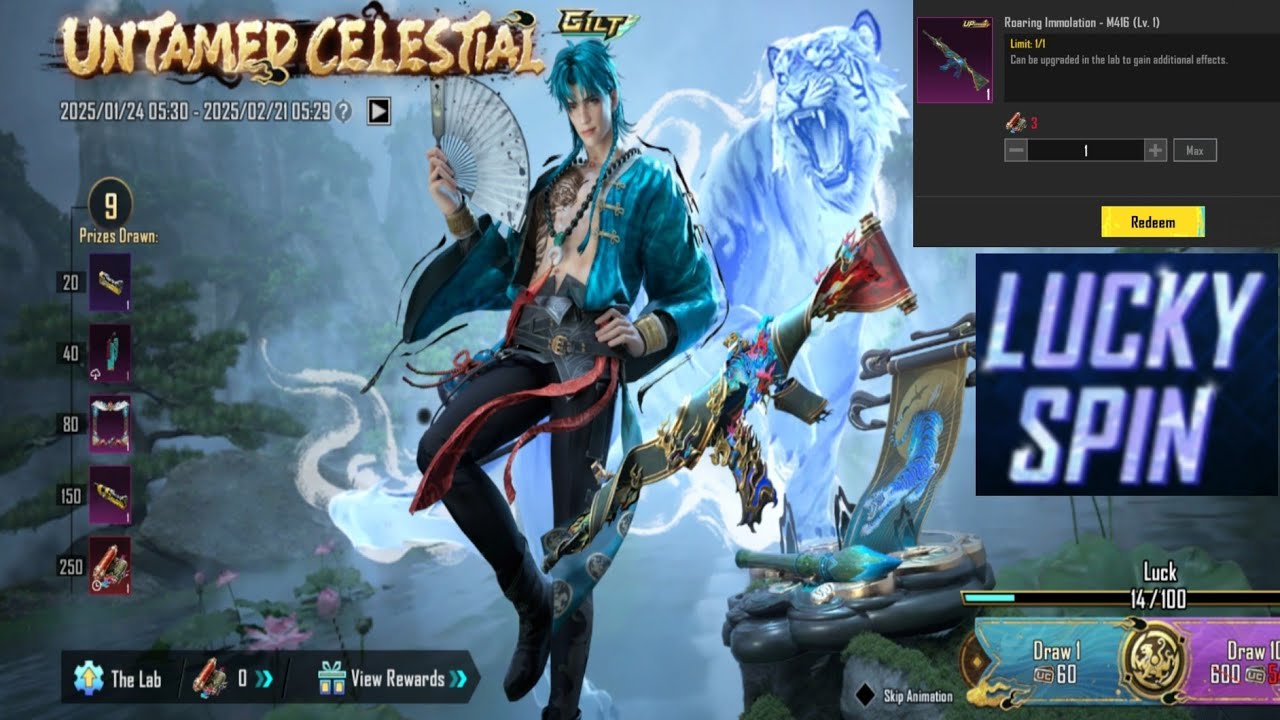 M416 CREATE OPENING.UNTAMED CELESTIAL X SUT DAILY 10 UC SPIN LUCKY SPIN - YouTube