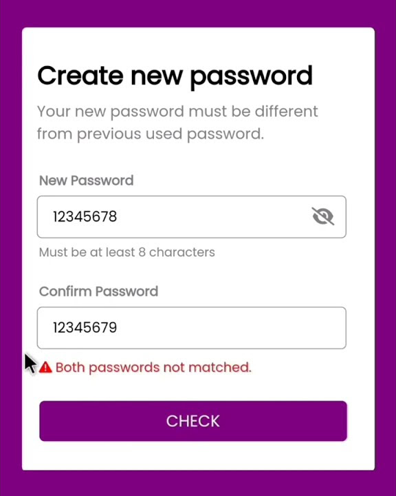 Confirm Password Validation Using Html Css And Javascript Code With Harsh Shorts Html Css 3380