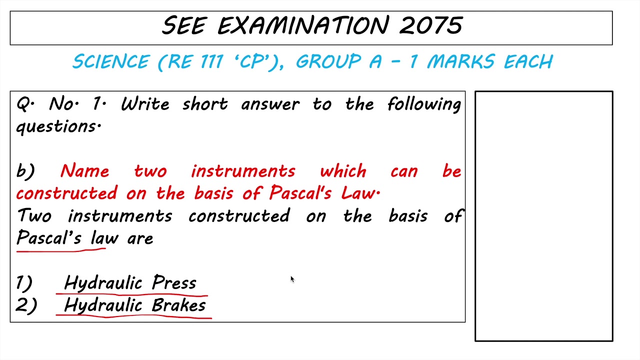 SEE 2075 Science || Question 1b || CP ; Province 3 - YouTube