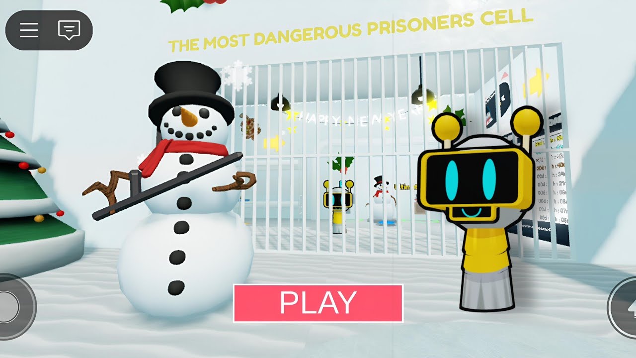 SNOWMAN'S BARRY'S PRISON RUN! (OBBY!) - FUN BOT SPRUNKI ESCAPING FROM ...