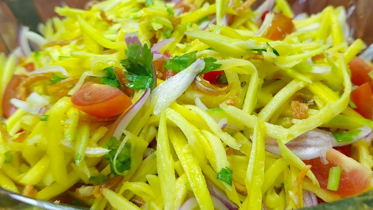 CARA BUAT KERABU MANGGA MUDAH - YouTube