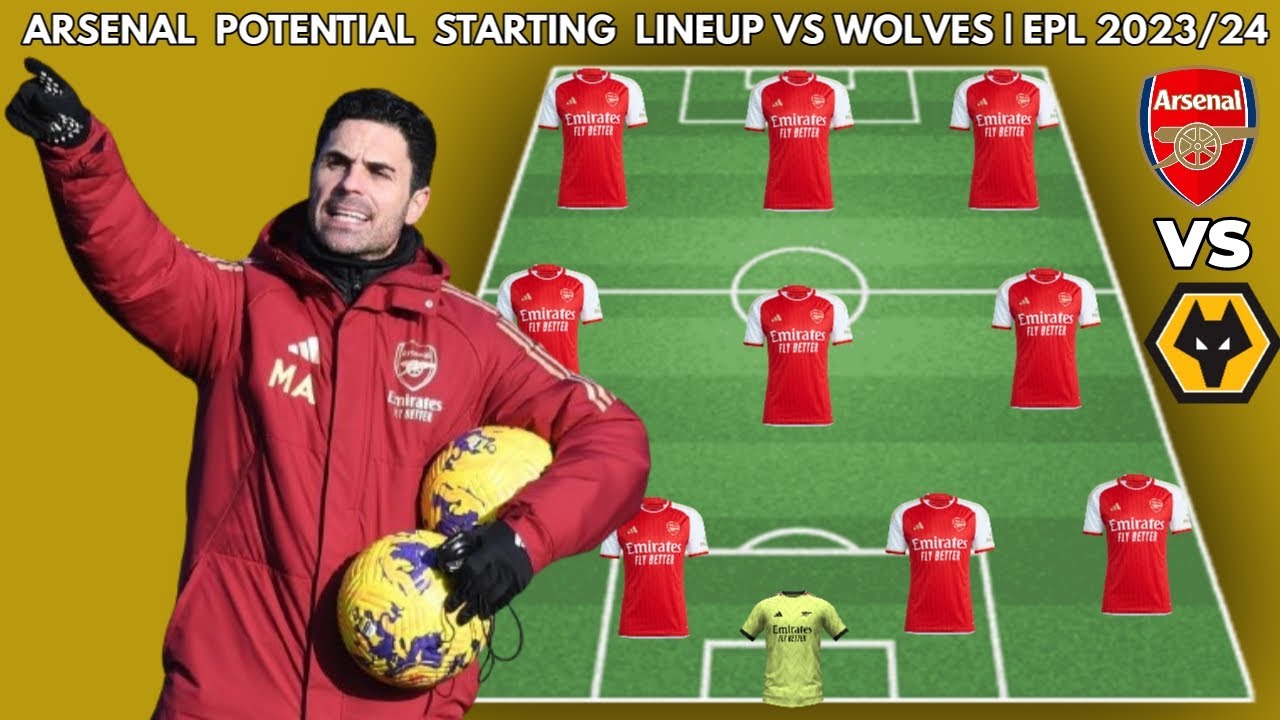 ARSENAL VS WOLVES | Aarsenal potential starting lineup PREMIER LEAGUE ...