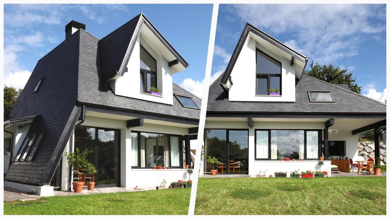 75 Scandinavian Exterior Home With A Clipped Gable Roof Design Ideas ...