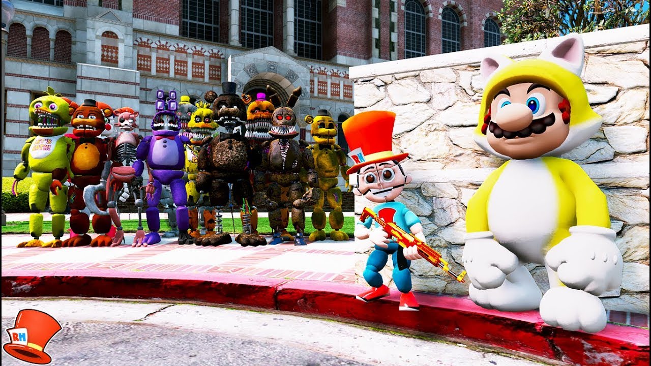 CAN ADVENTURE REDHATTER & CAT MARIO HIDE FROM THE ANIMATRONICS AT ...